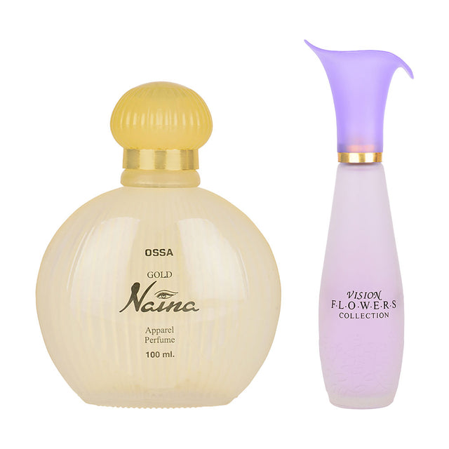 Ossa Vision Flower Apparel Perfume 110ml & Gold Naina Apparel Perfume ...